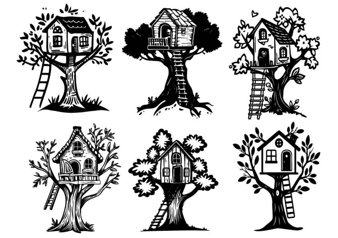 Tree House Svg, Tree House Clipart, Tree House Doodle Svg, Tree House ...