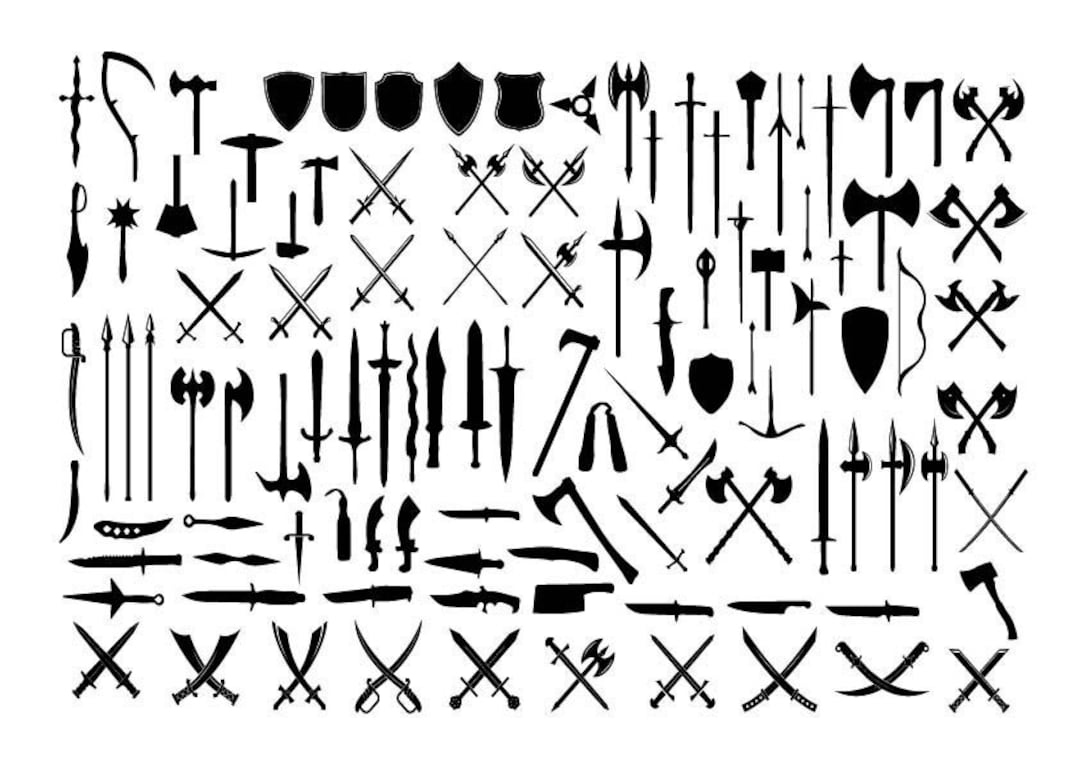 WEAPONS SVG, Weapons Bundle Svg, Swords Svg, Weapons Cricut , Weapons ...