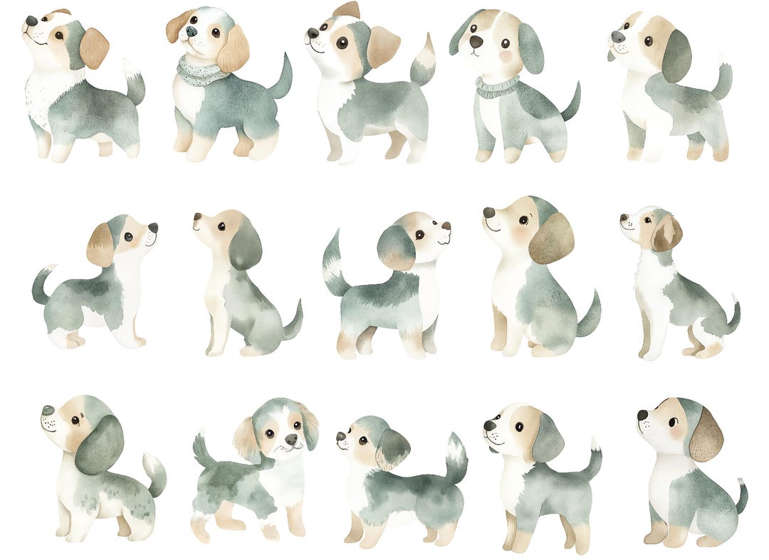 Watercolor Cute Dogs Clipart, Dog Clipart Png, Watercolor Pet Clipart ...
