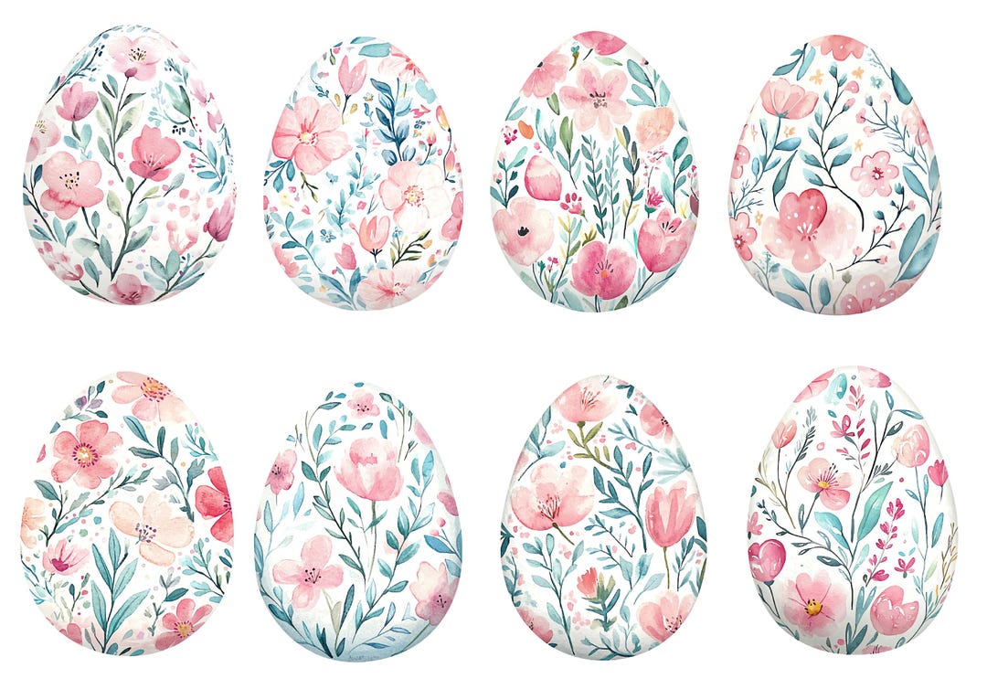 Watercolor Easter Egg Clipart, Cute Easter Egg Clipart, Pastel Color ...