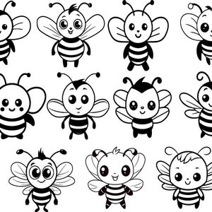 BEE SVG, Cartoon Bee Svg, Bees Bundle Svg, Bee Clipart, Bees Cut Files ...