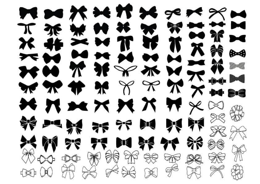 RIBBON BOW SVG, Ribbon Bow Bundle Svg, Bow Svg, Ribbon Bow Clipart ...