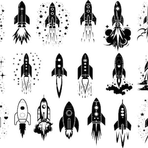 Rocket Bundle Svg, Space Svg, Rocket Ship Svg, Rocket PNG Bundle ...