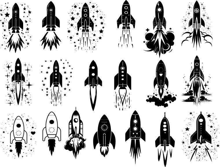 Rocket Bundle Svg, Space Svg, Rocket Ship Svg, Rocket PNG Bundle ...