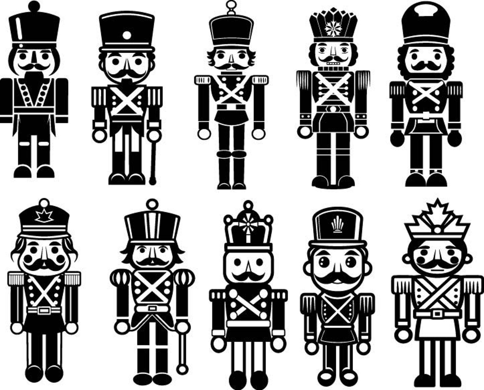 NUTCRACKER SVG, Nutcracker Bundle Svg, Christmas Nutcrackers Silhouette ...