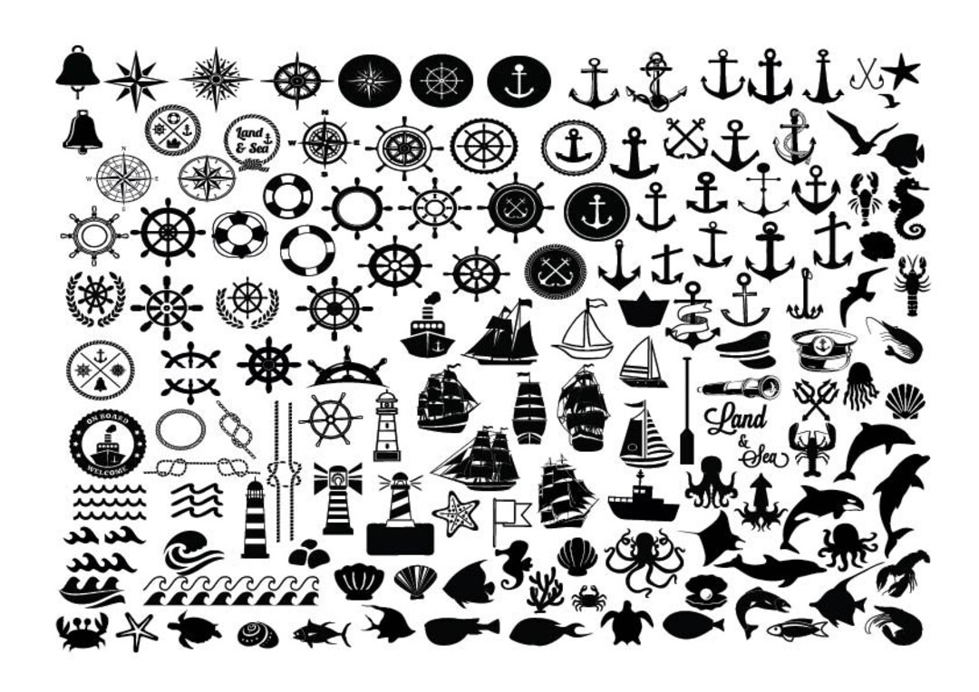 NAUTICAL SVG, Nautical Bundle Svg, Sailing Svg, Anchor Svg, Ocean Life ...