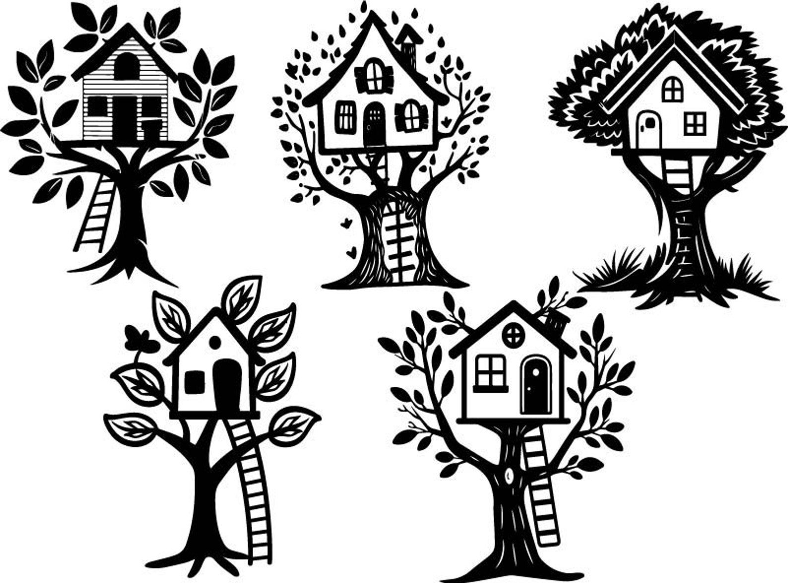 Tree House Svg, Tree House Clipart, Tree House Doodle Svg, Tree House ...
