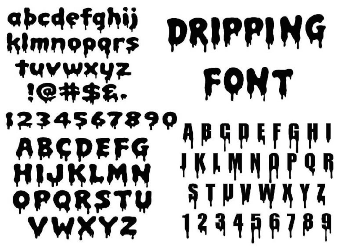 DRIPPING ALPHABET SVG, Dripping Letters Svg,halloween Font Svg,dripping ...