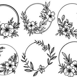 Floral Circle Svg, Flowers Clipart, Flowers Cut Files for Cricut ...