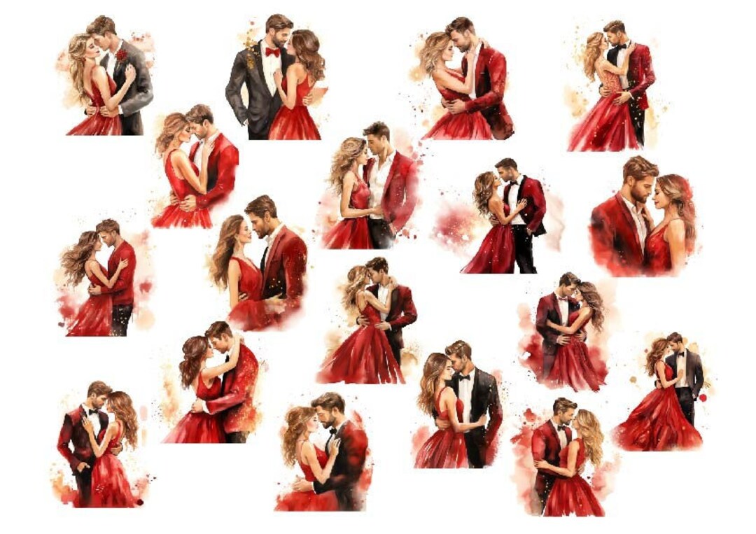 Watercolor Love Couple Clipart, Romantic Couples Watercolor Png ...