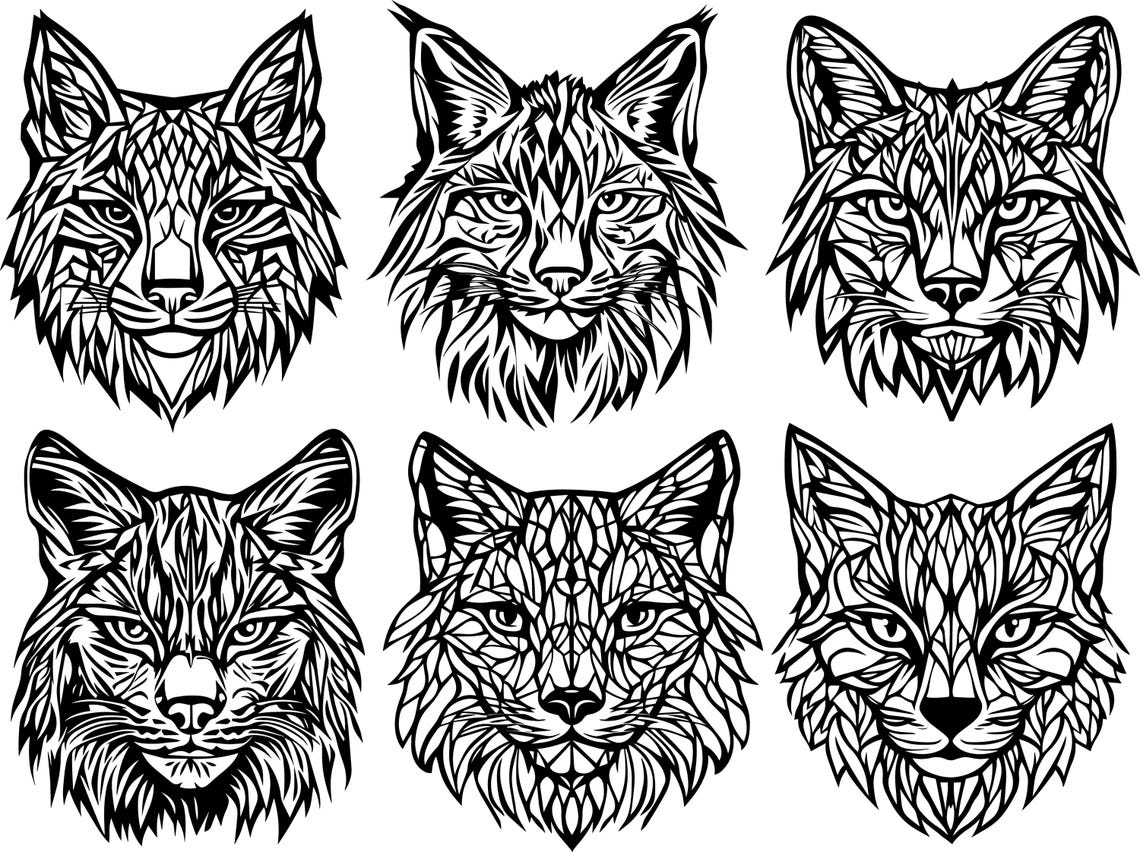 Lynx Svg Bundle, Lynx Head Svg, Wildcat Svg, Lynx Clipart, Lynx Cut ...