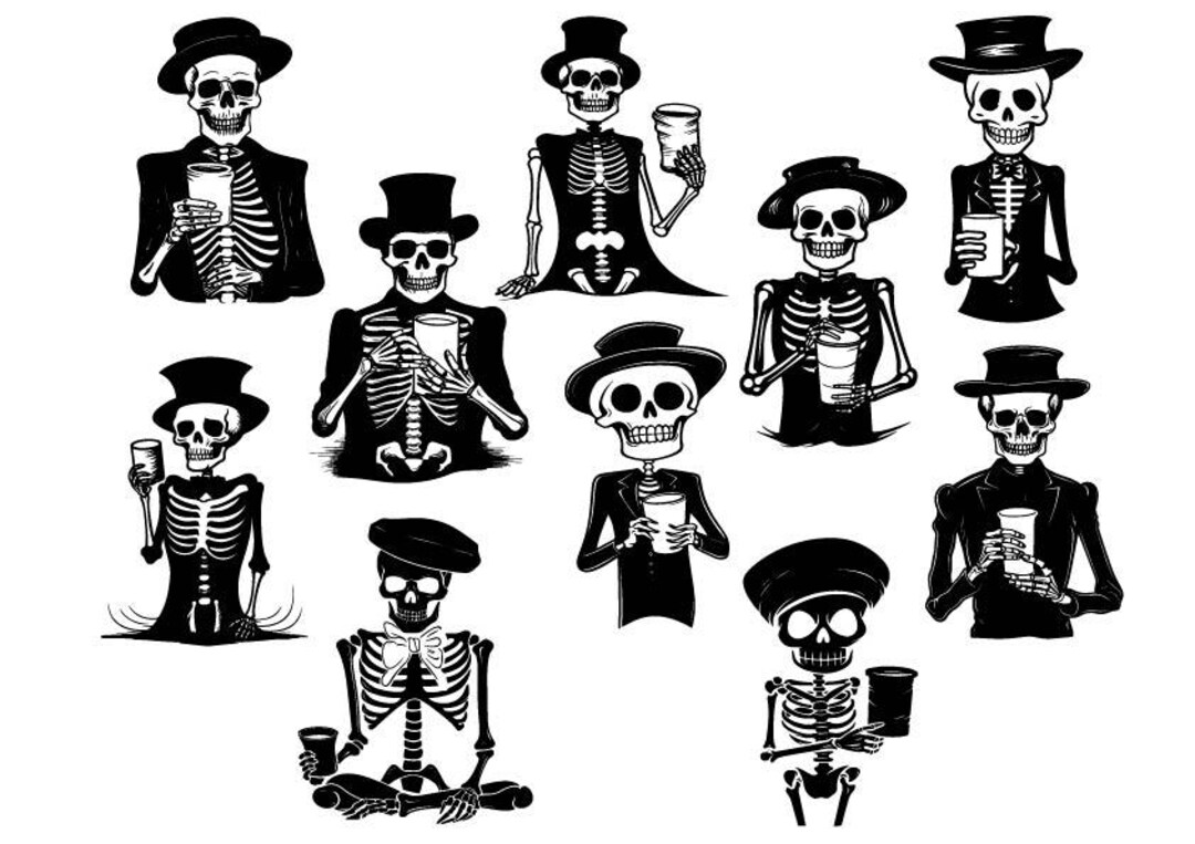 Funny Skeleton Svg, Skeleton Drinking Coffee Svg, Halloween Svg ...