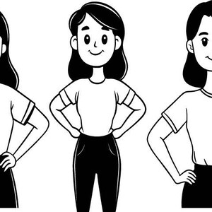 Cartoon Woman Svg, Woman Clipart, Cartoon Woman Clipart, Cute Girl Svg ...