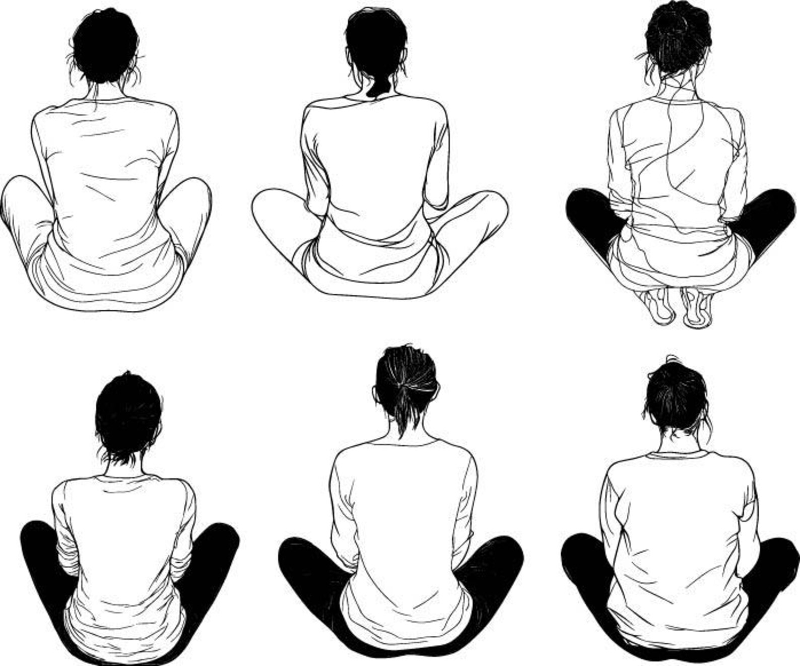 Seated Woman Svg, Woman Clipart, Woman Cut Files for Cricut, Woman ...