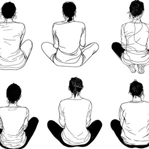 Seated Woman Svg, Woman Clipart, Woman Cut Files for Cricut, Woman ...