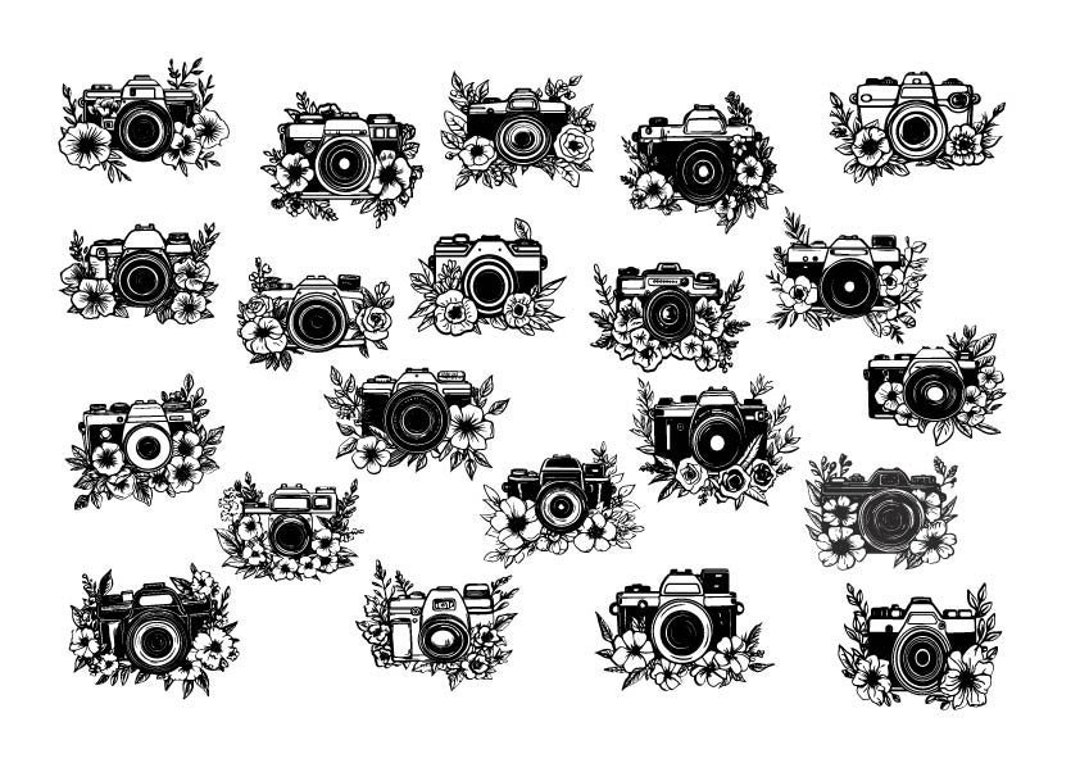 CAMERA SVG, Floral Camera Svg, Camera Clipart, Camera Cut Files for ...