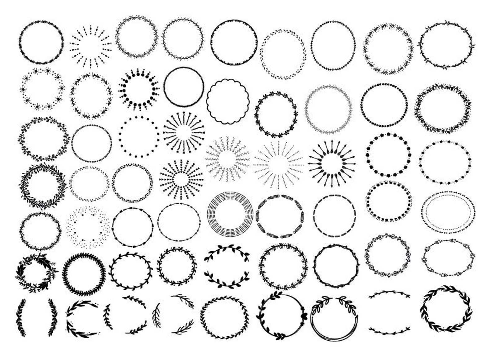Wreath Svg Bundle Circle Svg Bundle Svg Circle Frame - Etsy