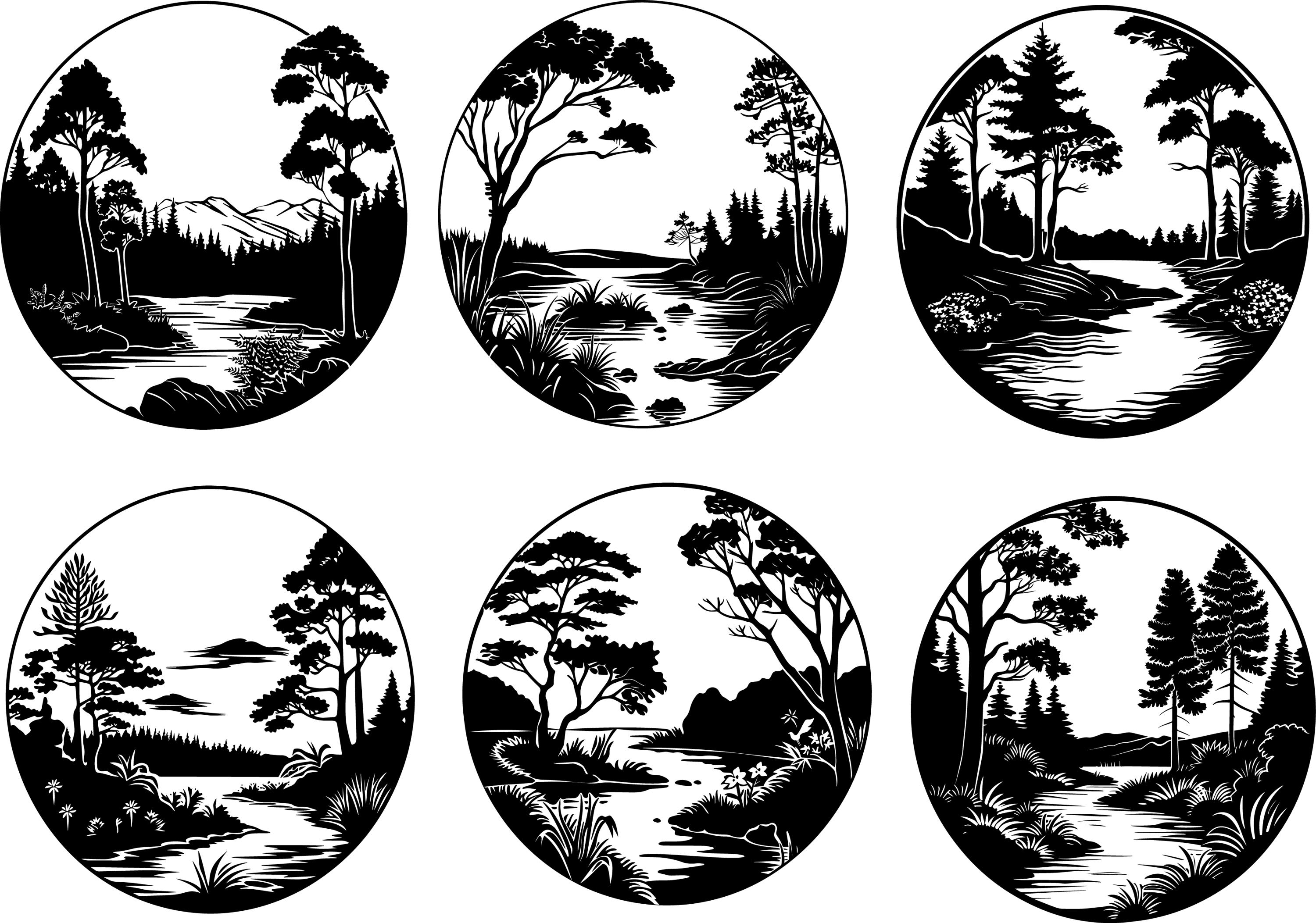 River Scene Svg, River Landscape Svg, Nature Landscape Svg, River ...