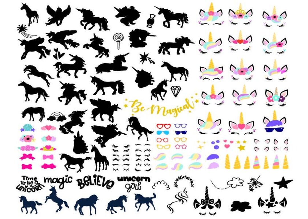 Unicorn SVG Bundle, Unicorn Svg, Unicorn Face Svg, Unicorn Cut Files ...