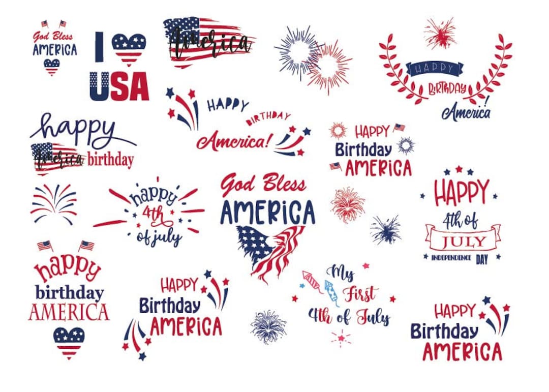 4th of July Bundle Svg , Independence Day Svg , Happy Birthday America ...