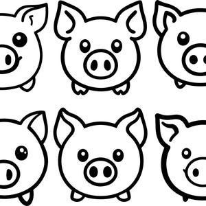 Cartoon Pig Svg, Pig Face Svg, Cute Pig Svg, Pig Clipart, Pig Cut Files ...