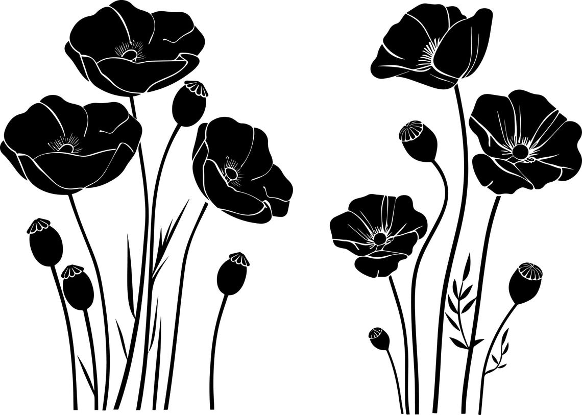 Poppies Svg, Poopy Flower Svg, Poppy Clipart, Poopy Cut File for Cricut ...