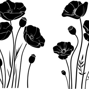 Poppies Svg, Poopy Flower Svg, Poppy Clipart, Poopy Cut File for Cricut ...