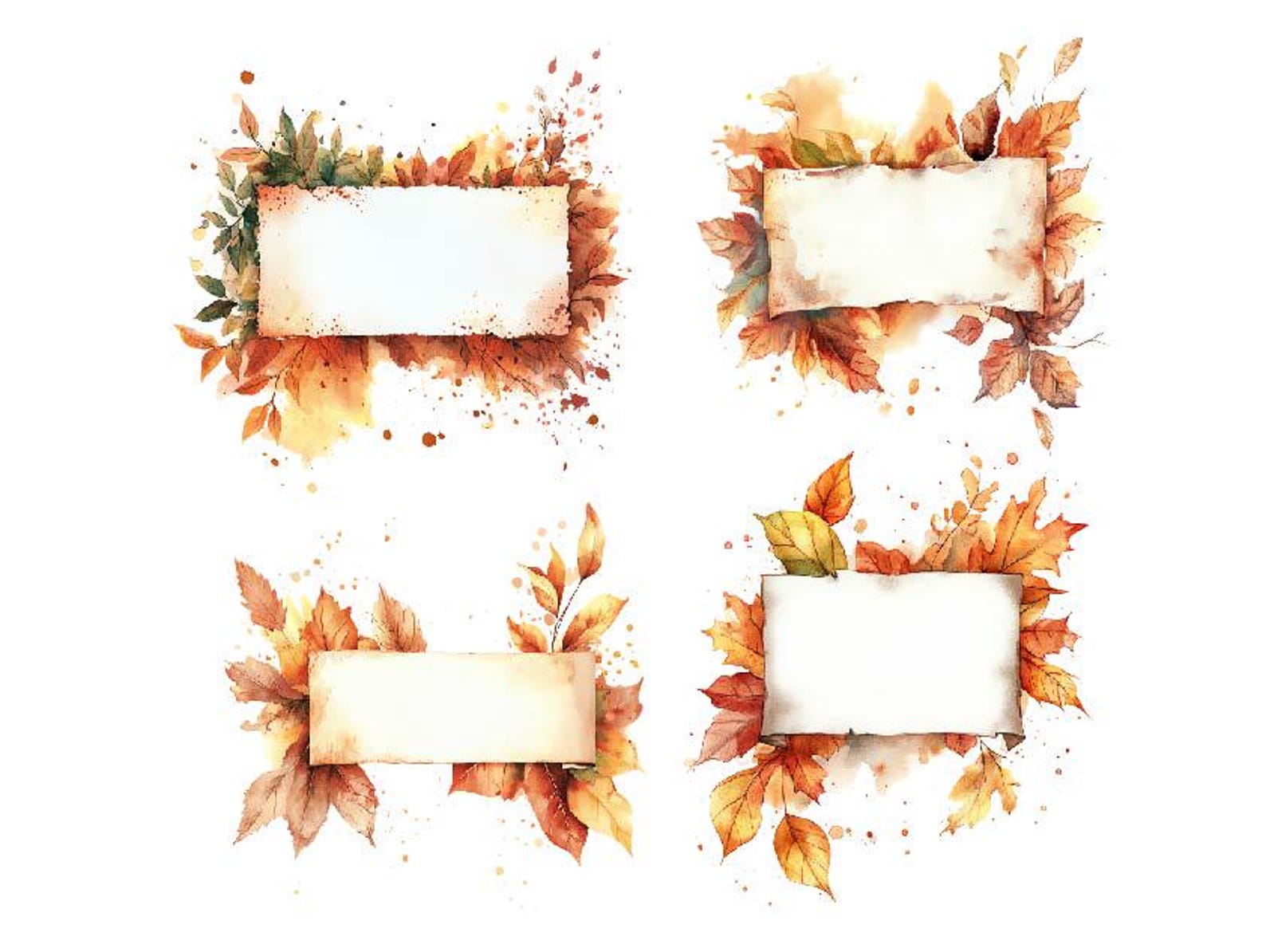 Watercolor Fall Frame Clipart, Watercolor Autumn Frame, Autumn Frames ...