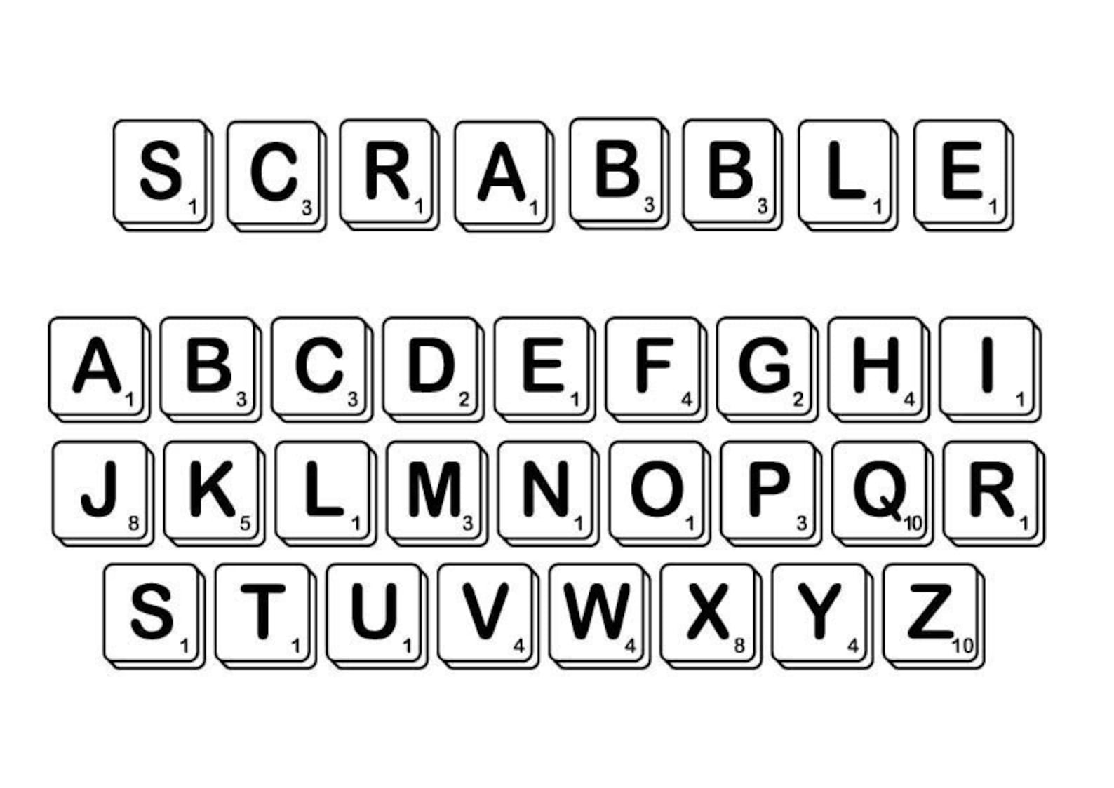 SCRABBLE SVG, Scrabble Font Svg, Scrabble Tiles Svg , Scrabble Clipart ...