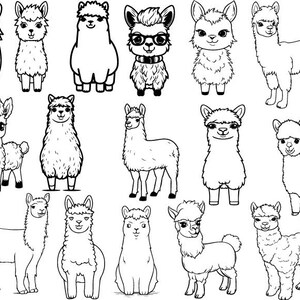 Cartoon Llama Svg, Llama Bundle Svg, Alpaca Svg, Llama PNG Bundle ...