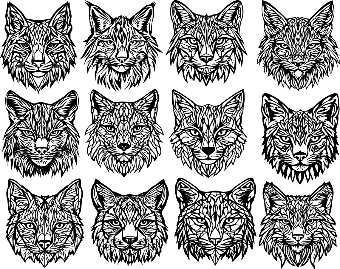 Lynx Svg Bundle, Lynx Head Svg, Wildcat Svg, Lynx Clipart, Lynx Cut ...