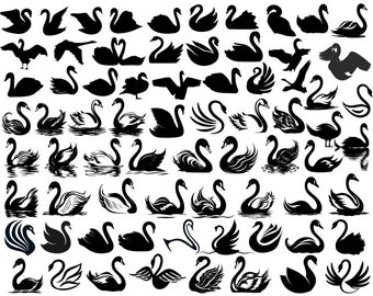 SWAN SVG BUNDLE, Swan Svg, Swan Bundle Png, Swan Clipart, Swan Cut Files for Cricut, Swan Vector ...