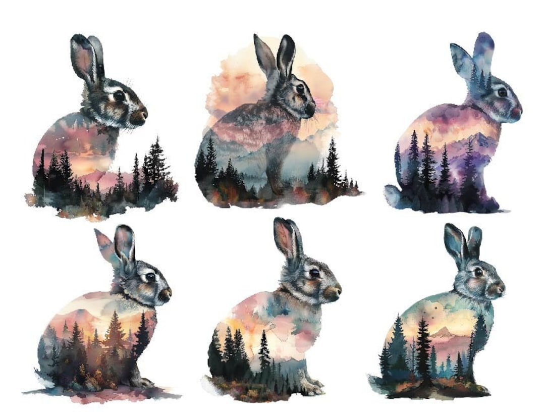 Watercolor Rabbit Clipart, Watercolor Rabbit Png, Bunny Clipart ...