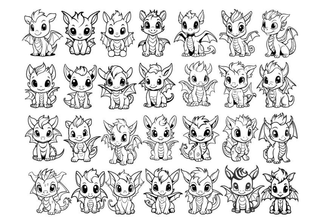 Cute Dragon Svg Bundle, Cartoon Dragon Svg, Kids Dragon Svg, Dragon ...