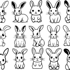 Bunny Svg, Cute Bunny Svg, Cartoon Bunny Svg, Rabbit Clipart, Bunny Cut ...