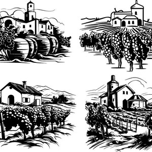 VINEYARD SVG, Winery Bundle Svg, Winery Clipart, Vineyard Cut Files for ...