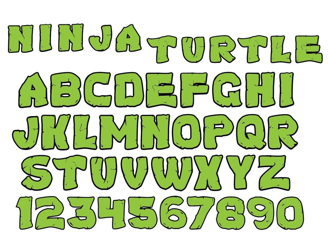 Ninja Turtles Font Svg , Alphabet Turtles , Files for Cricut , Digital ...