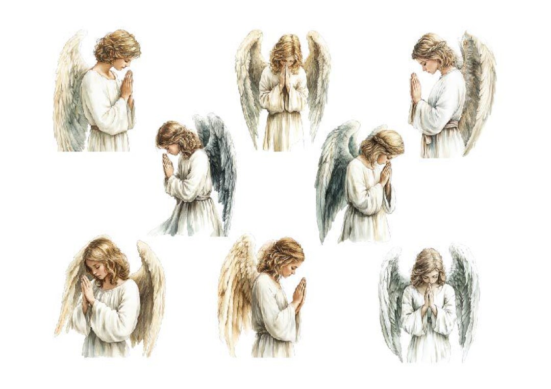 Watercolor Angel Clipart, Watercolor Praying Angel Png, Angel Clipart ...