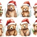 Watercolour Christmas Bear Clipart, Xmas Teddy Bears Png, Watercolor ...