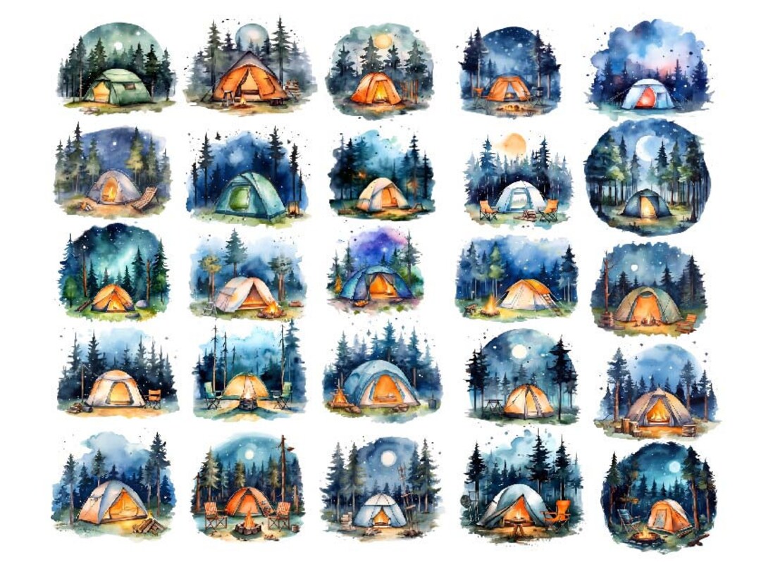 WATERCOLOR CAMPING PNG, Watercolor Camping Clipart, Camping Png ...