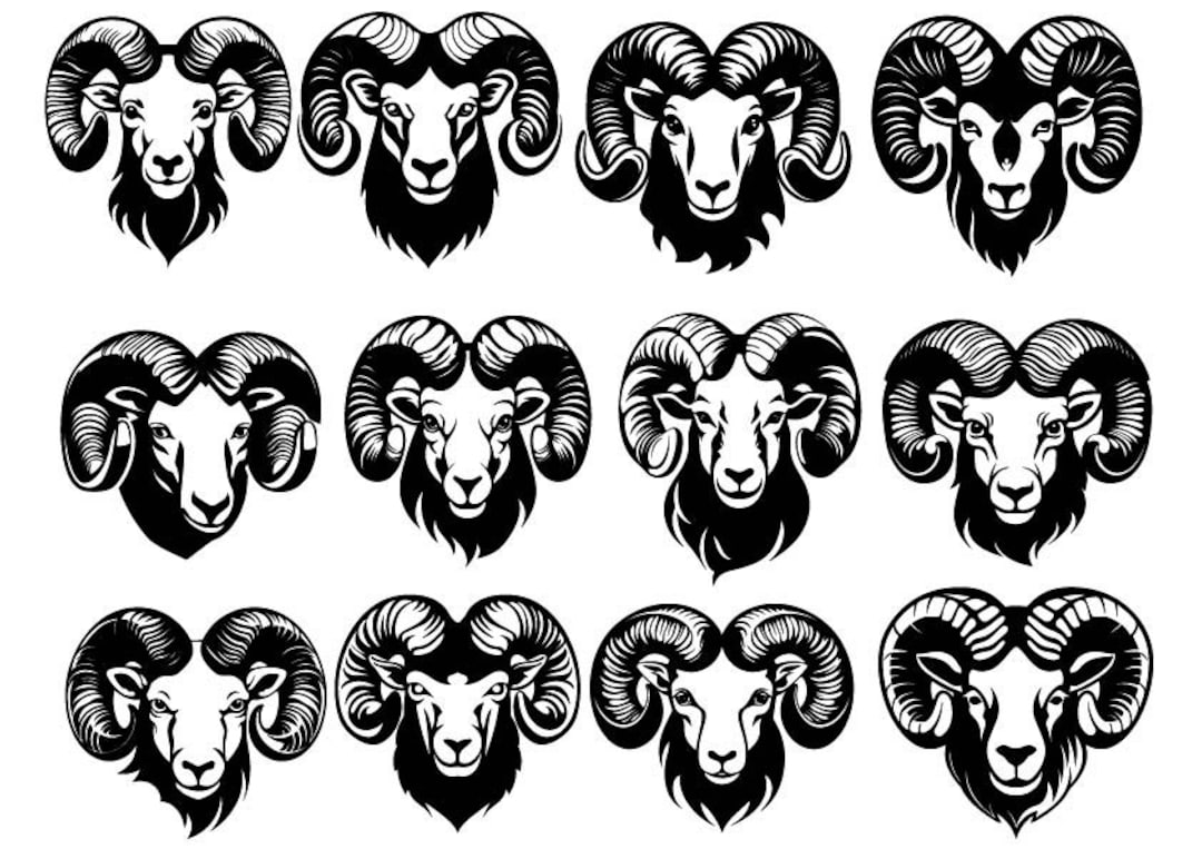Ram Head SVG, Ram SVG, Farm Animal Svg, Ram Clipart, Ram Cut Files for ...