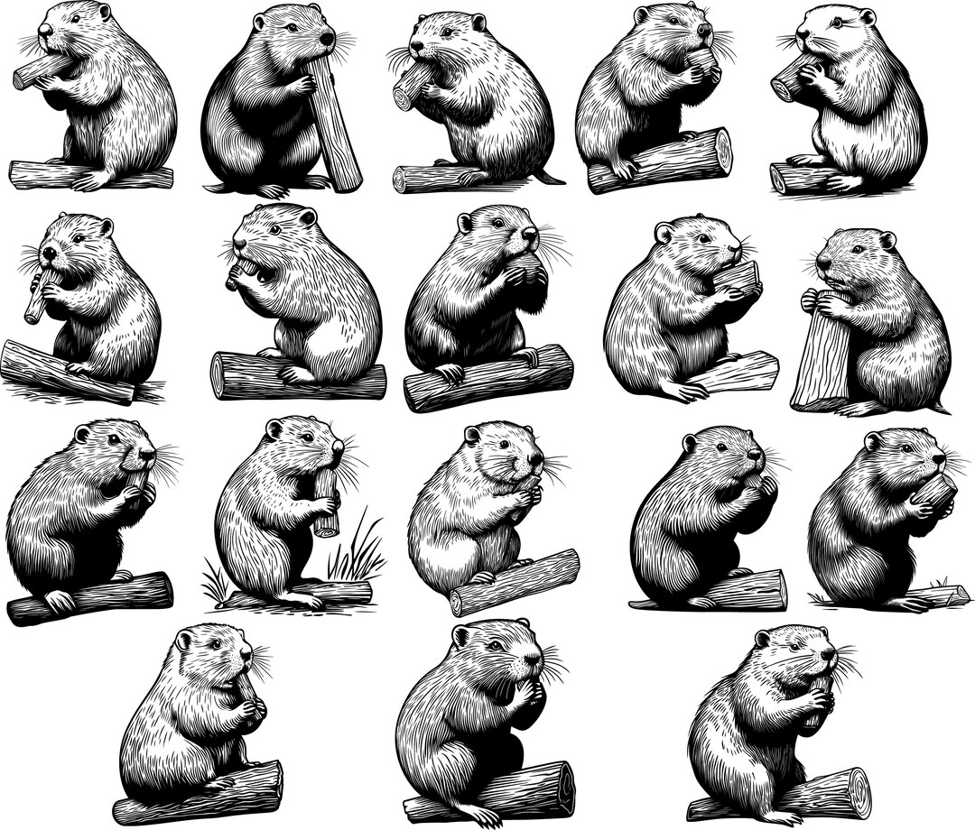 Beaver SVG Bundle, Beaver Clipart, Beaver Cut Files for Cricut, Beaver ...