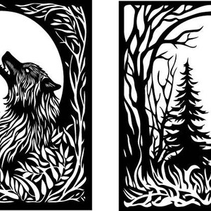 Wolf Scene Svg, Howling Wolf Svg, Wolf Clipart, Wolf Cut Files for ...