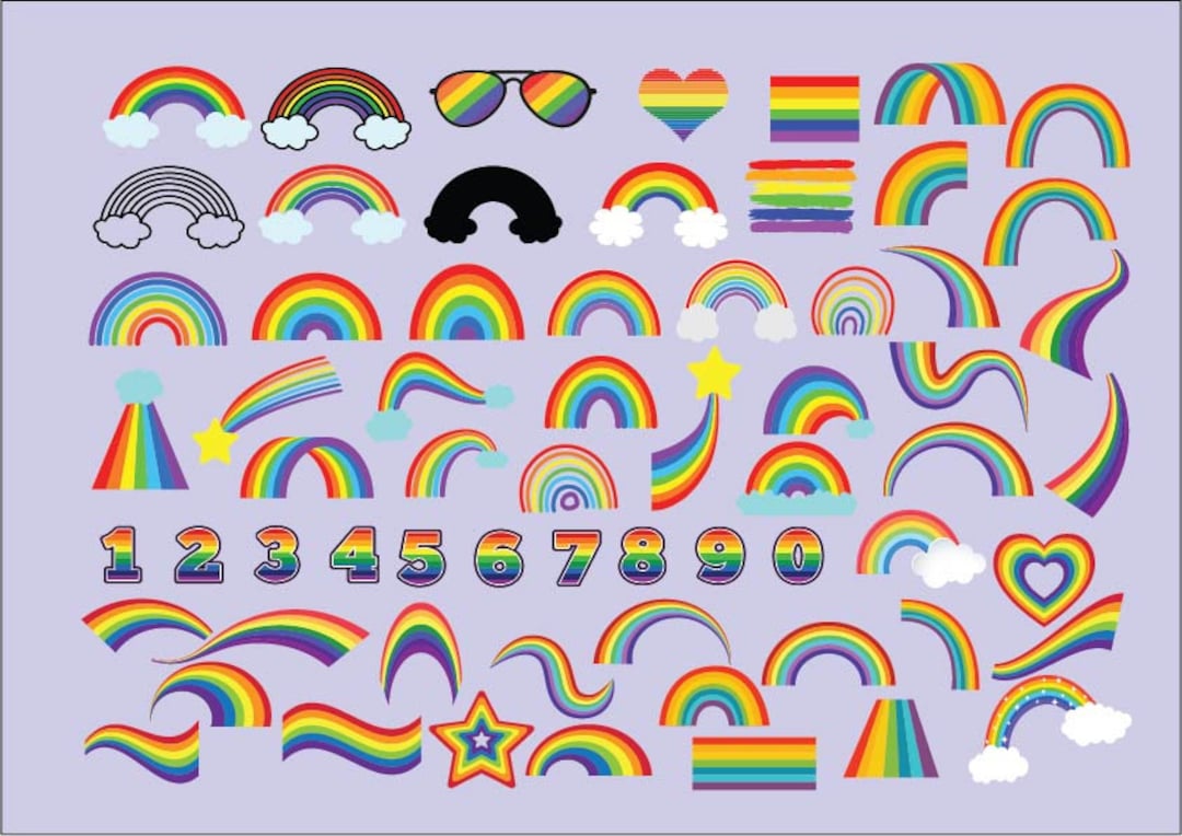 RAINBOWS SVG, Rainbows Bundle Svg, Rainbows Clipart, Rainbows Cut Files ...