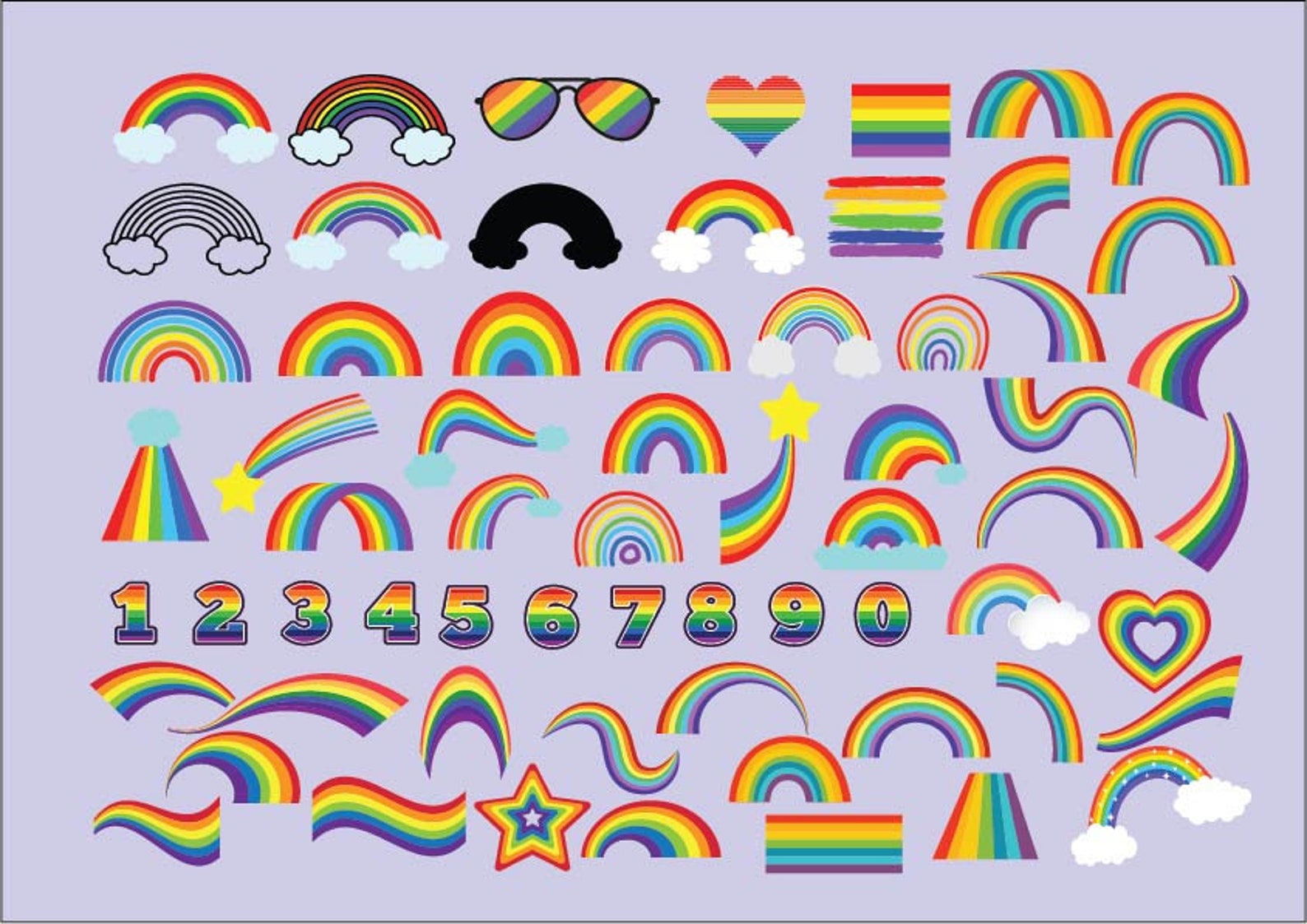 RAINBOWS SVG Rainbows Bundle Svg Rainbows Clipart Rainbows - Etsy