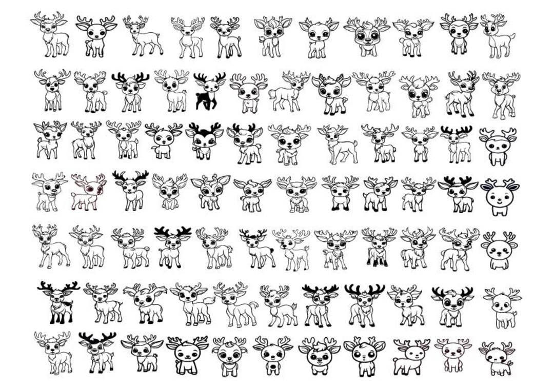 REINDEER SVG, Reindeer Bundle Svg, Cute Reindeer Svg, Cartoon Reindeers ...