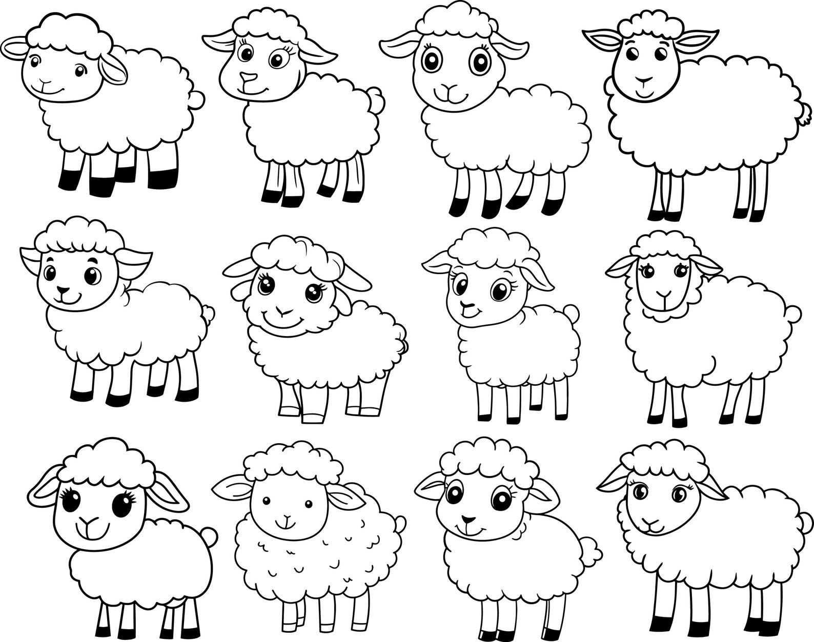 Cartoon Sheep Svg, Cute Sheep Svg, Sheep Clipart, Sheep Cut Files for ...