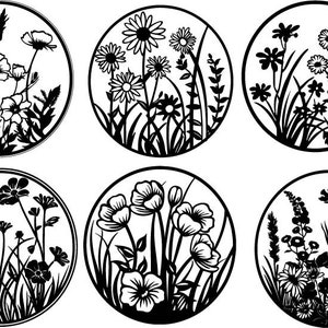 Flower Circle Svg, Floral Circle Clipart, Floral Circle Cut Files for ...