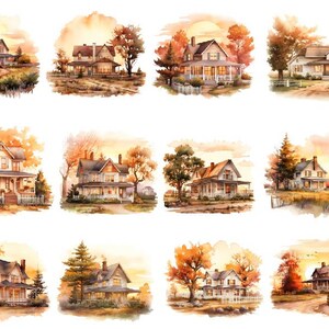 Watercolor Rustic Farmhouse, Rustic Farmhouse Clipart, Watercolor ...