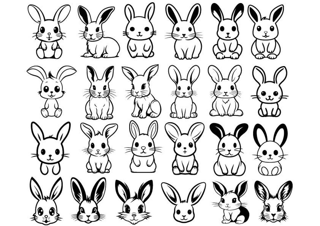 Bunny Svg, Cute Bunny Svg, Cartoon Bunny Svg, Rabbit Clipart, Bunny Cut ...